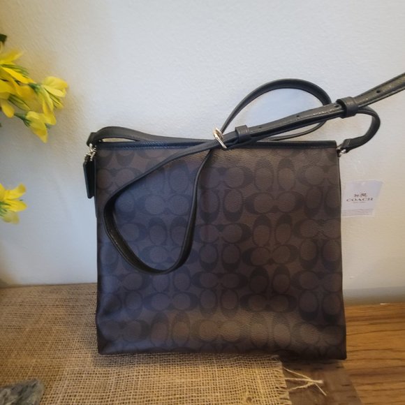 Coach | Bags | Coach Signature Zip File Crossbody Bag | Poshmark